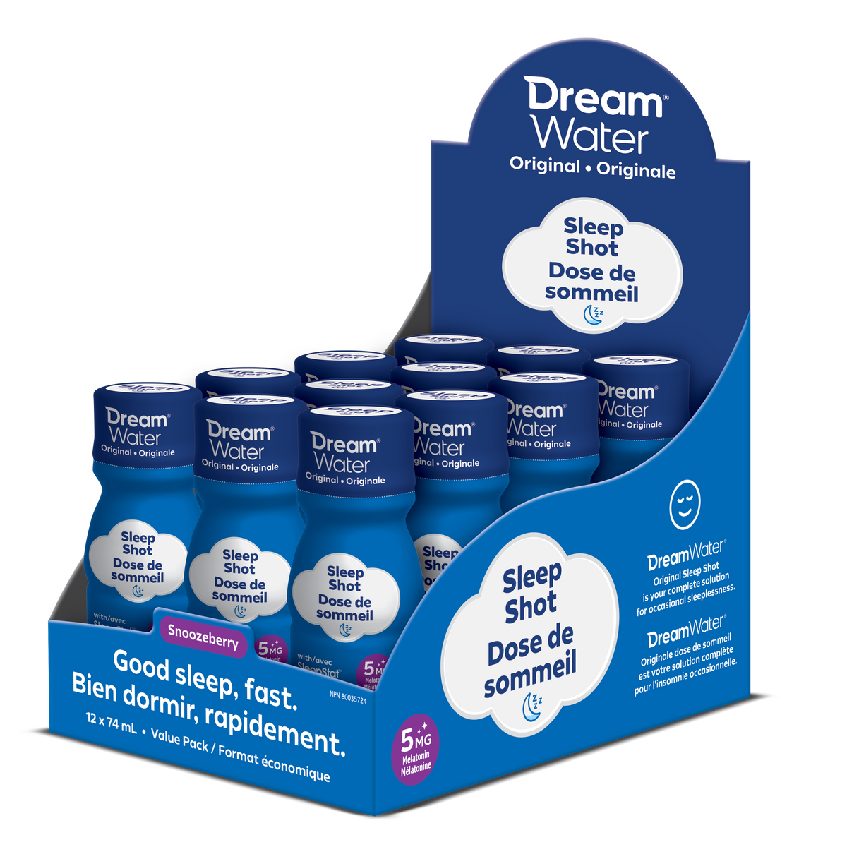 Dream Water Sleep Aid Shot - Snoozeberry Flavour - 12 pack – Dream ...