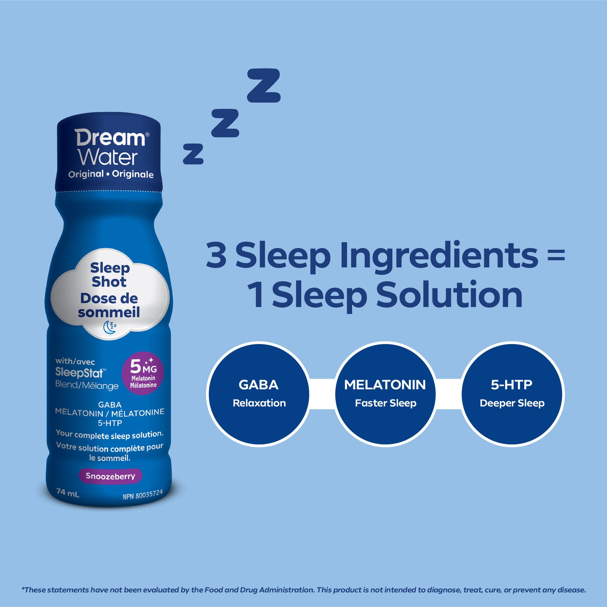 Dream Water Sleep Aid Shot - Snoozeberry Flavour - 12 pack – Dream ...